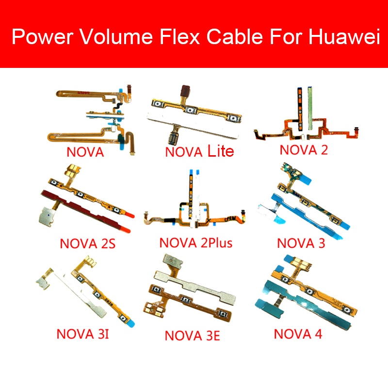 Volume & Power Flex Cable For Huawei Nova 2 2i 2Plus 2S 3 3e 3i 4 4e 5i 5Pro Lite Power Volume ...