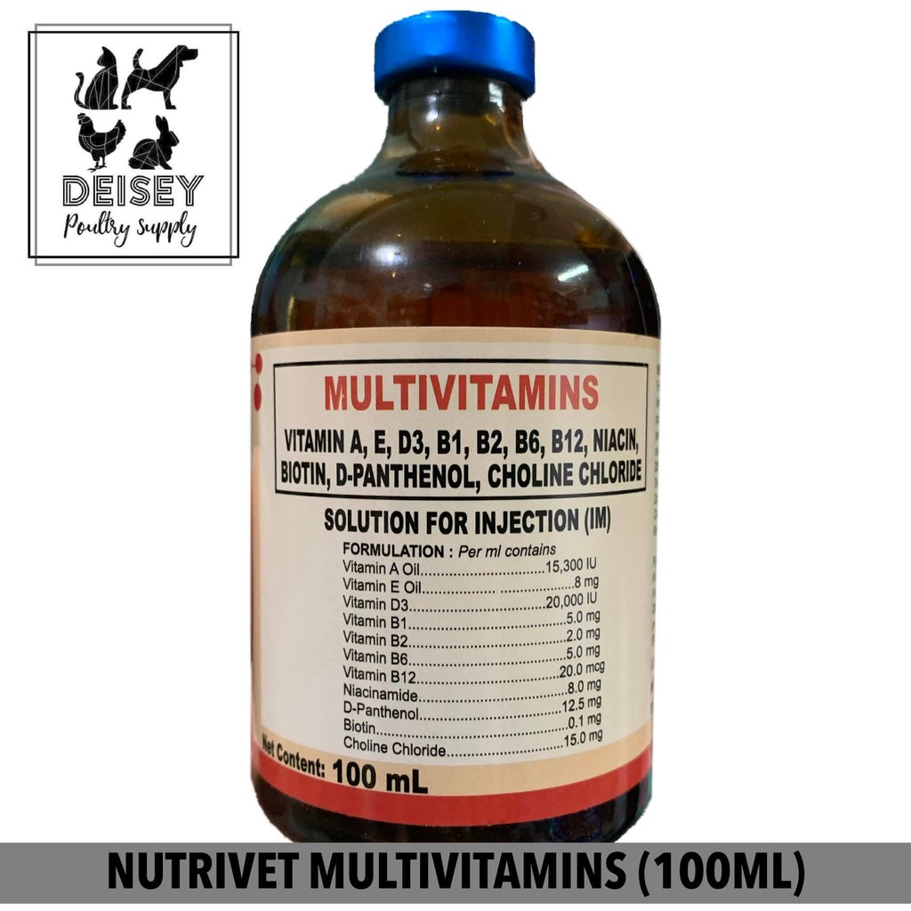Nutrivet Multivitamins 100ml for Dog/Horse/Pig/Sheep (1 Bottle ...