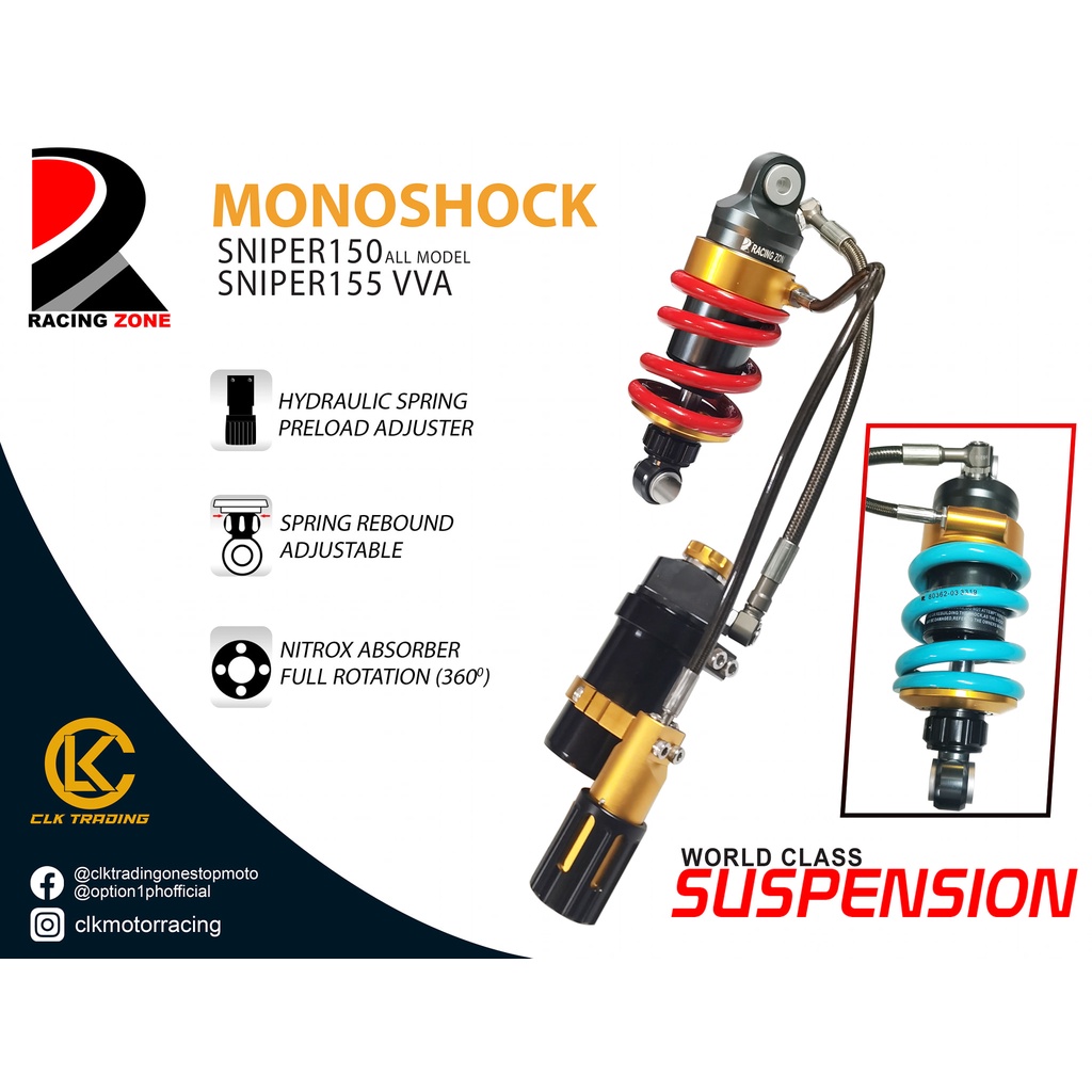 RZ RACING ZONE MONOSHOCK Dual Canister SNIPER135/SNIPER150/SNIPER155 ...
