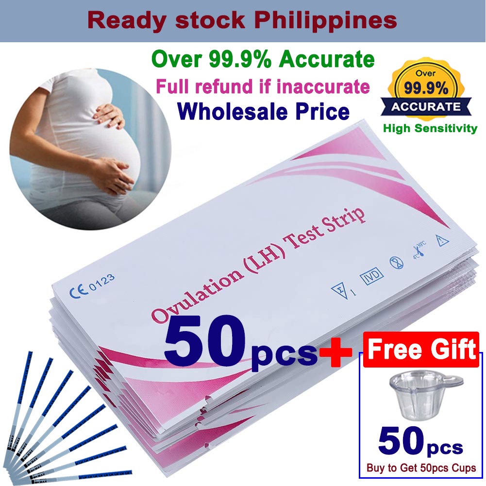 50pcs Ovulation test strip LH Kit OPK + 50pcs Free Urine cups | Shopee ...