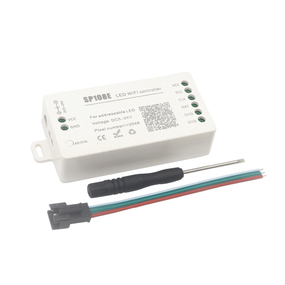 DC 5V 12V 24V SP108E LED WIFI Controller SPI pixel controller phone APP ...