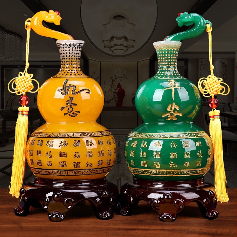 Fengshui Pair of Wulou Hundred Good Fortune Wu Lou With Ruyi Ru Yi ...