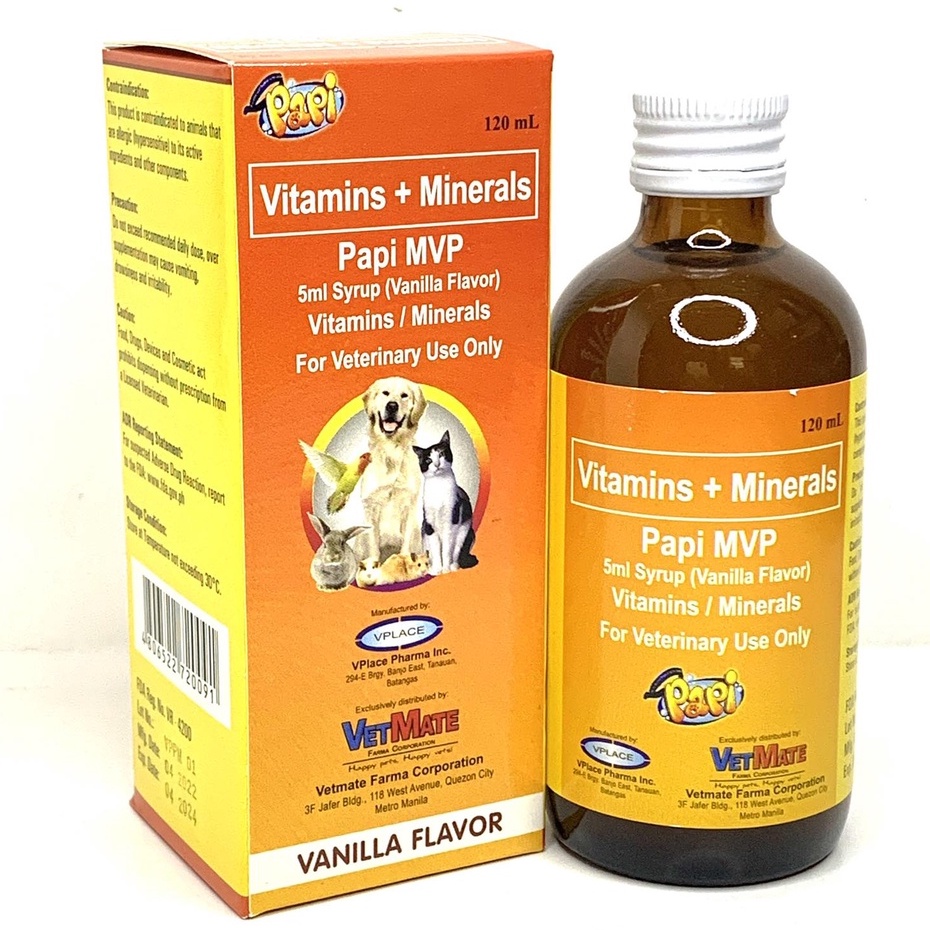 [FCR AGRIVET] 1box Papi MVP Multivitamins Syrup for Pets - Vanilla ...