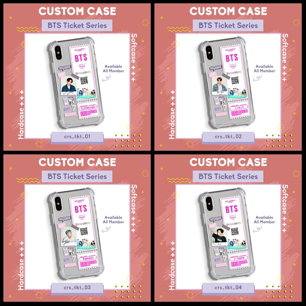 Custom Case KPOP BTS New Ticket Series Softcase / Clearcase / Anticrack ...