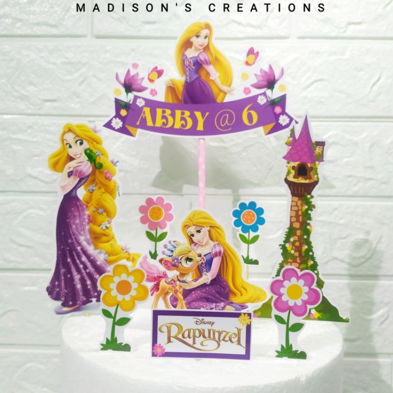 Rapunzel Disney Princess Cake Topper/Banner, Backdrop Set (Personalize ...