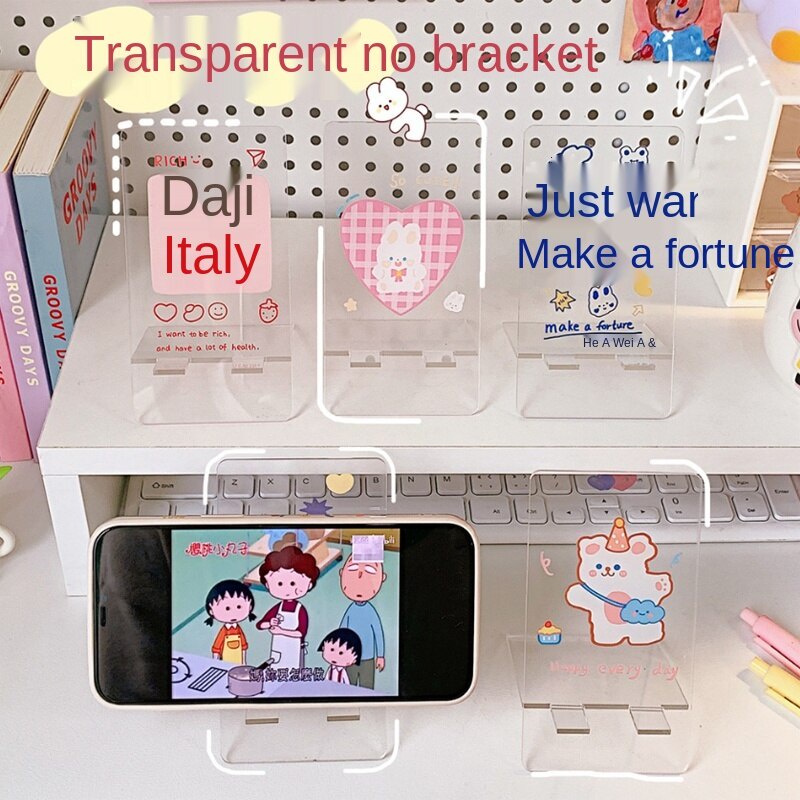 Transparent Mobile Phone Stand Holder Student Lazy Desktop Stand ...