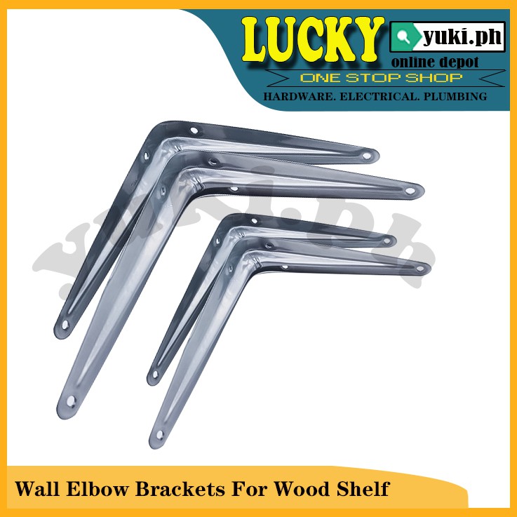 WALL ELBOW BRACKET FOR WOOD SHELF (1 Pairs) screw not included | Shopee ...