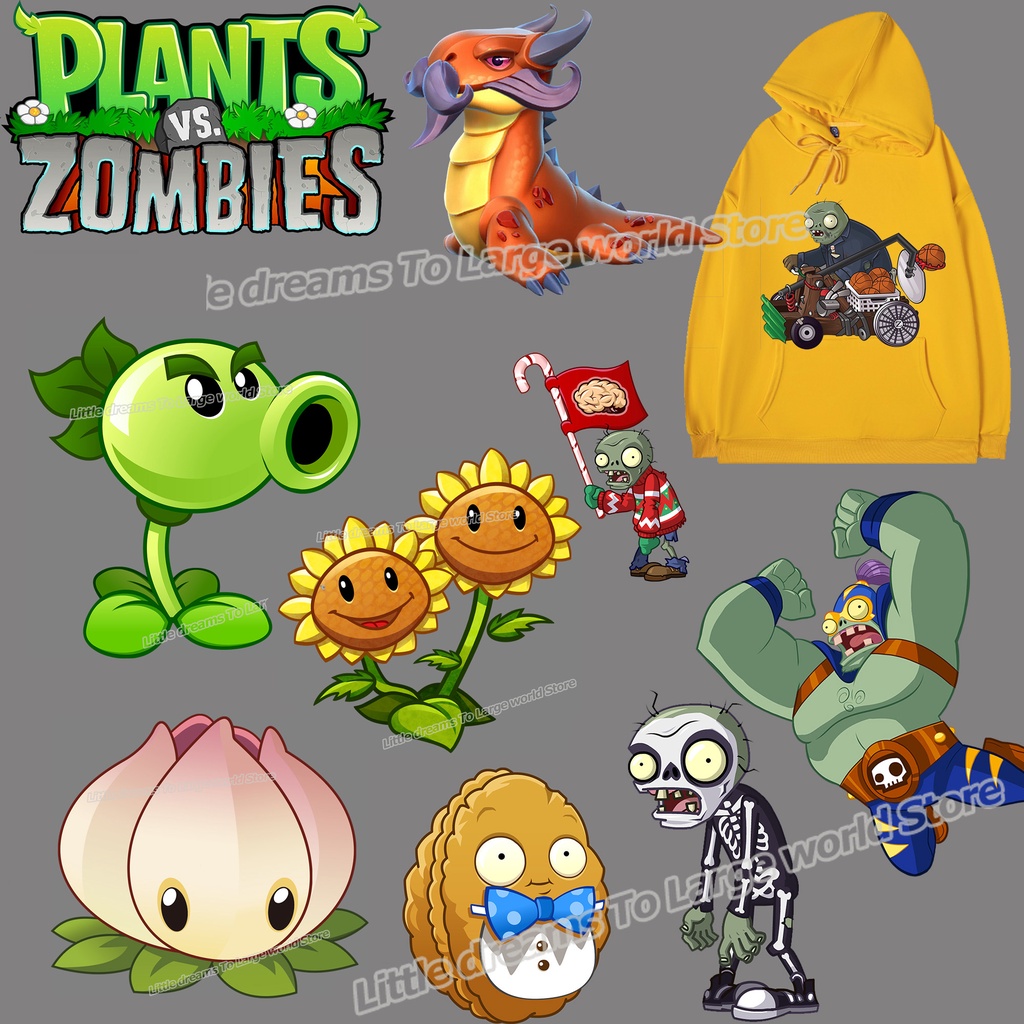 Plants Vs. Zombies Iron on Patches Clothing Vinyl Heat Transfer ...