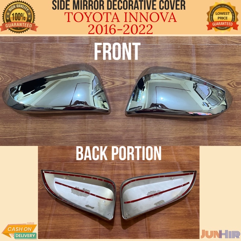 TOYOTA INNOVA SIDE MIRROR DECORATIVE CHROME COVER 2016 2017 2018 2019 ...