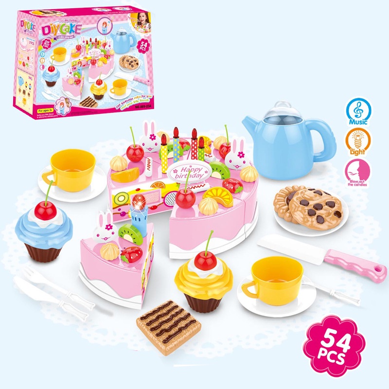Simulation DIY Cutting Birthday Cake Combo Toy Playset for Playing ...