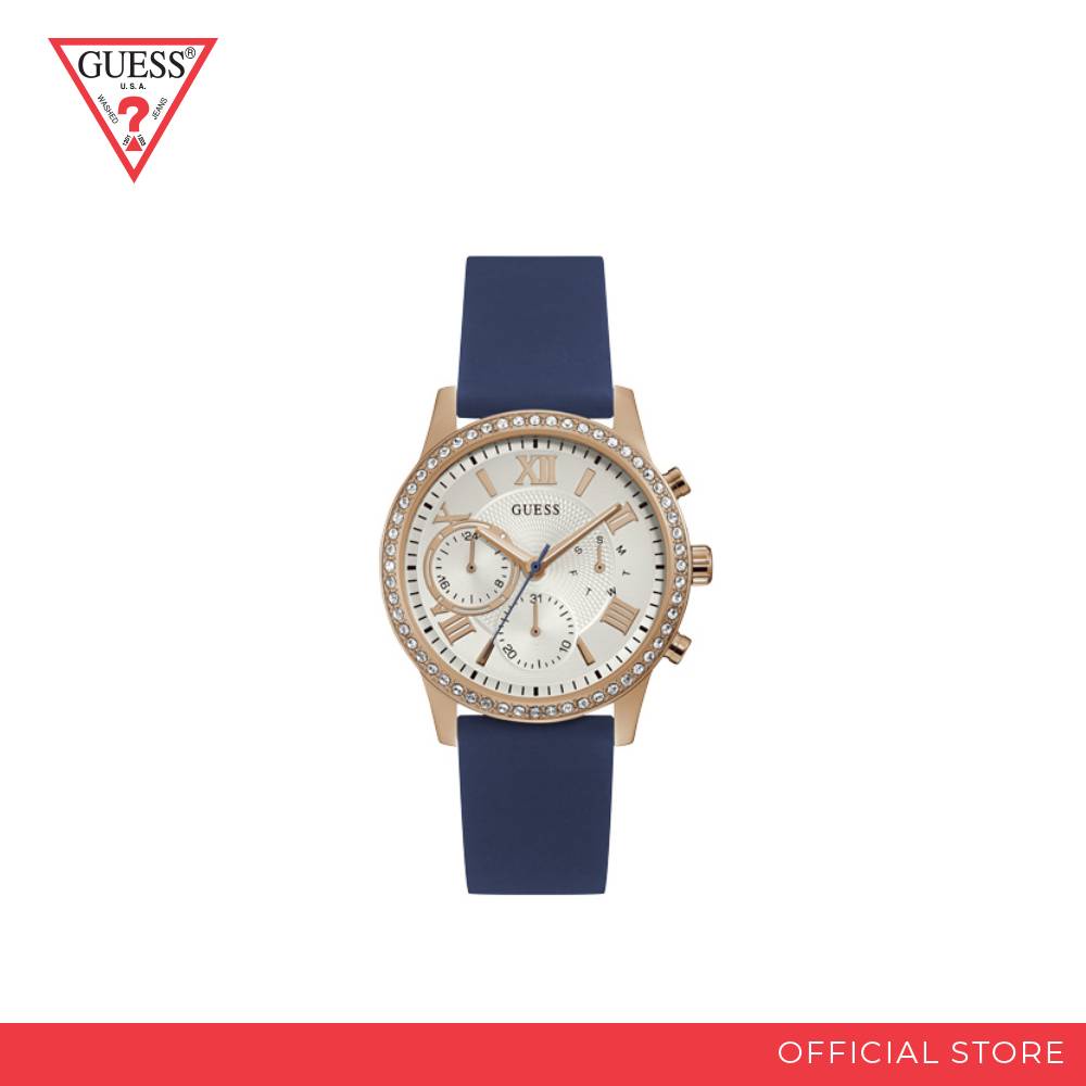 Guess Ladies Dress Solar Bejeweled Blue Watch | Shopee Philippines