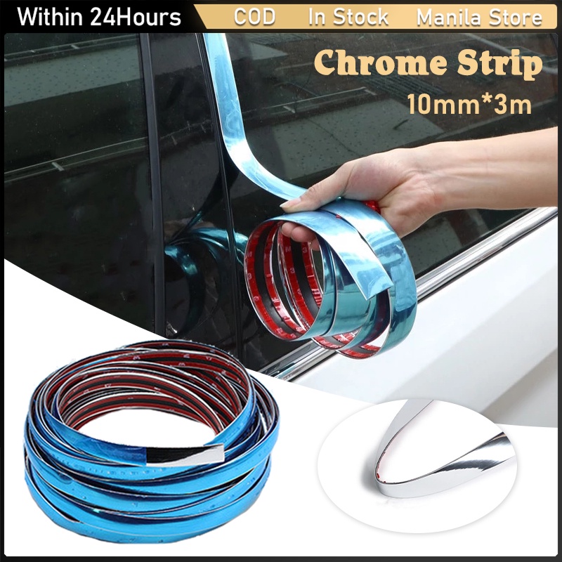 3m Car Chrome Moulding Trim Strip Auto DIY Exterior Decoration for for ...