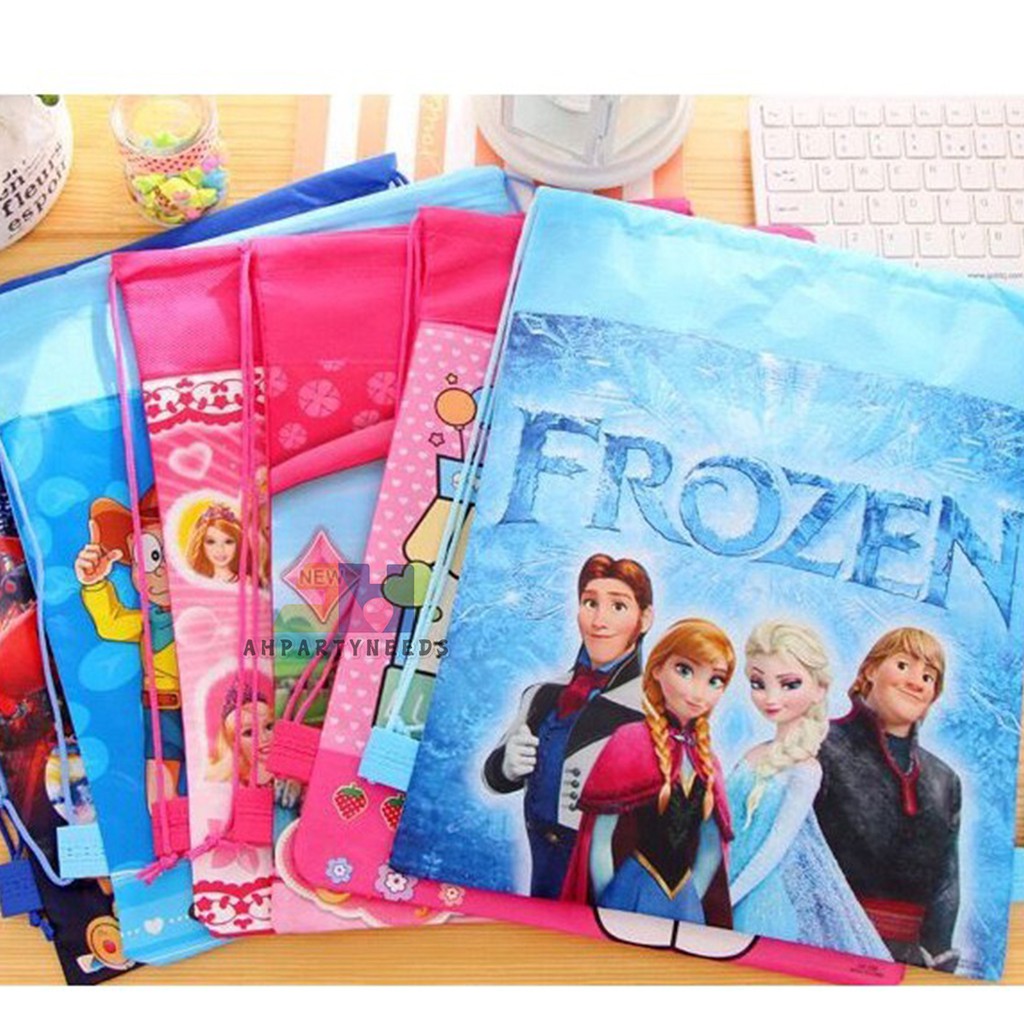 12Pcs/Pack Cartoon Non-woven String Bag Drawstring Backpack Kid's ...