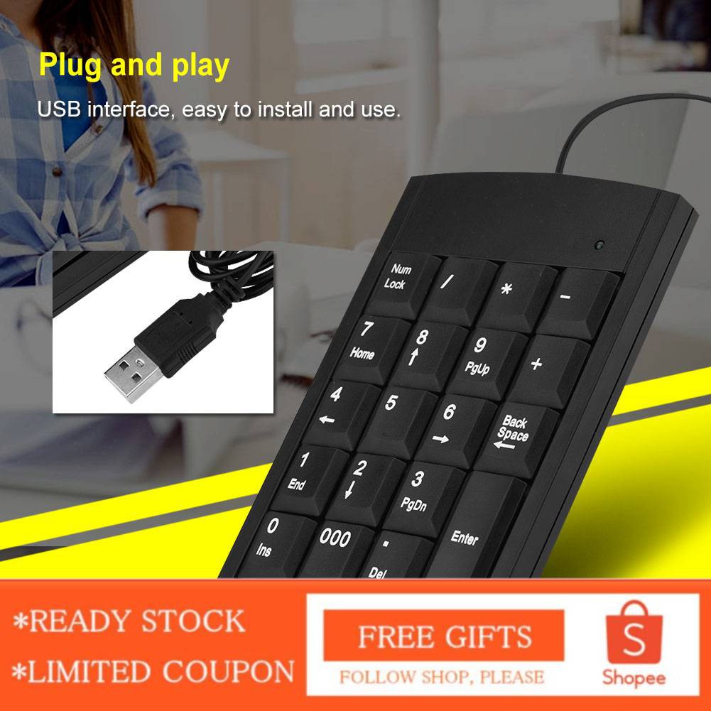 [READY STOCK] Mini USB Numeric Keypad Number Keyboard for Laptop ...