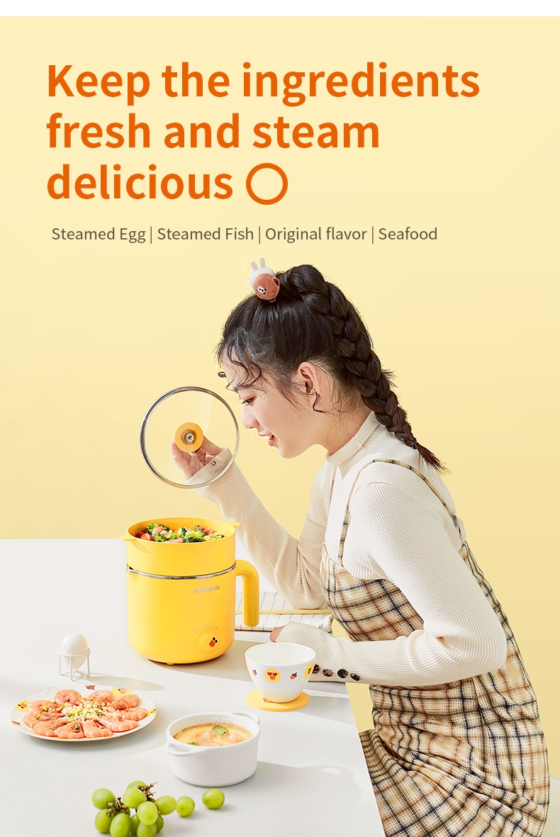 GAABOR x JOYOUNG Multi Rice Cooker Non-Stick Mini Electric Pot Pan Line ...