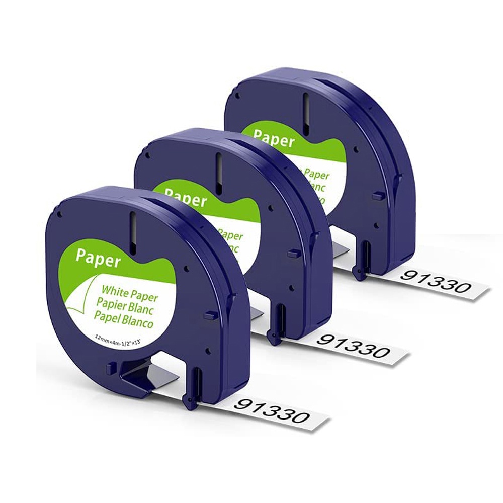 Compatible DYMO Label Maker Tape Refills 91200 91330 10697 White Paper ...