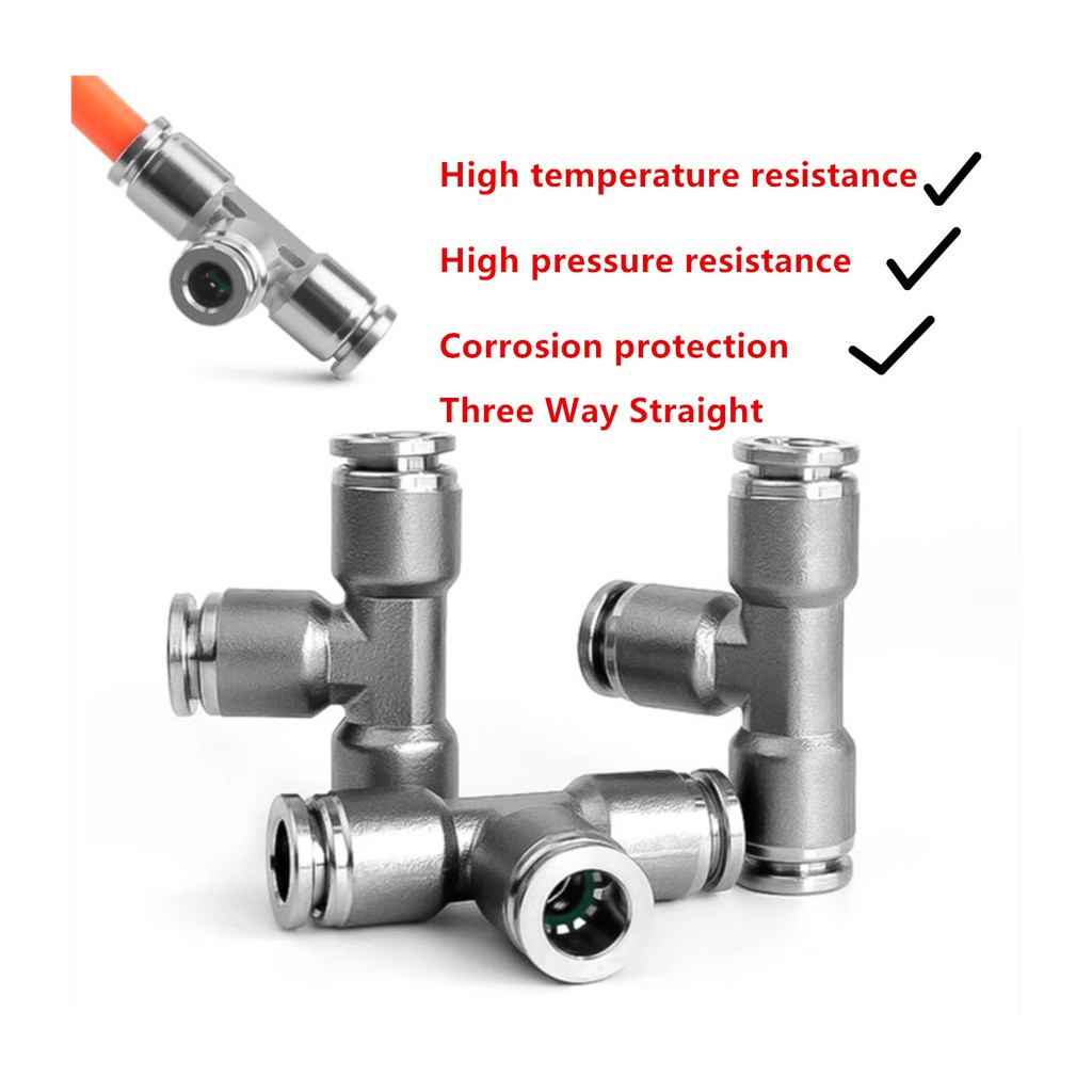 Trachea quick connector PE Three Way high temperature fast T-type three ...