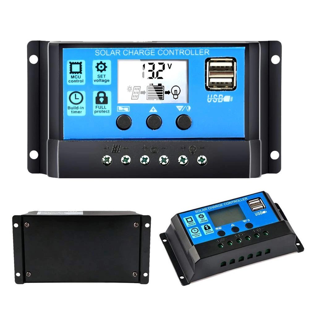 10A/30A 12V/24 Solar Charger Controller With USB Port Display KW12V24V ...