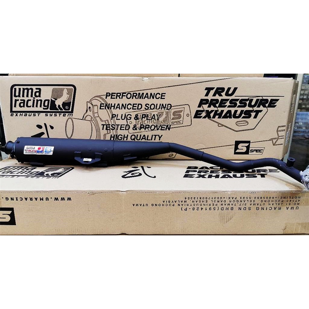 100% UMA RACING EXHAUST PIPE TRU & BACK PRESSURE Y15 / RS150 & RSX150 ...