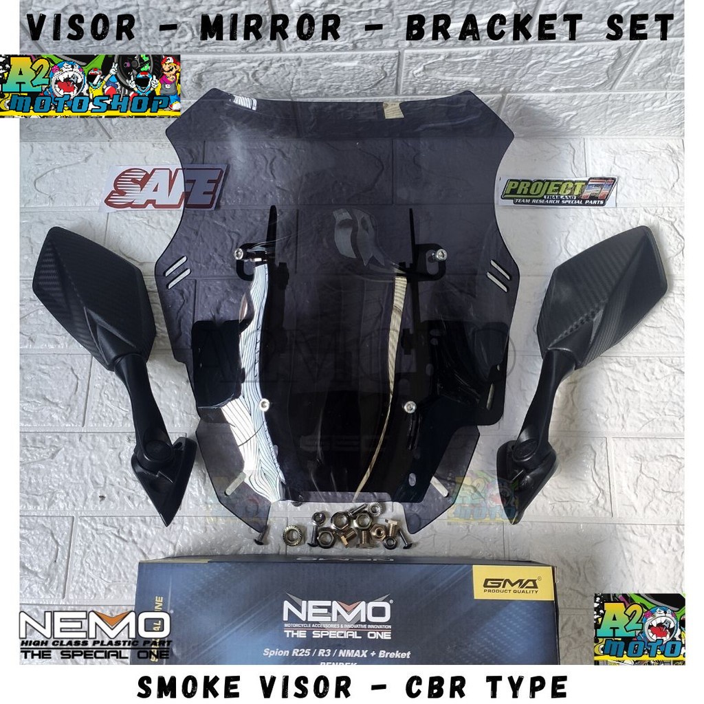 SEC Nmax V2 Side Mirror w Bracket Visor Windshield | Shopee Philippines