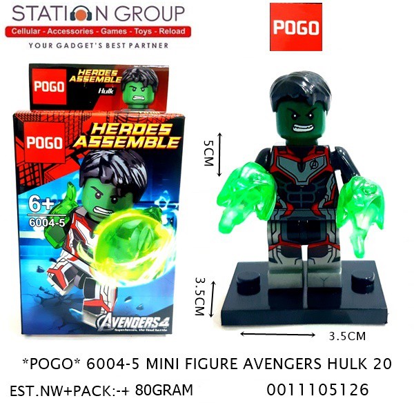 POGO 6004-5 LEGO MINI FIGURE AVENGERS HULK 20 - CHILDREN'S TOY | Shopee ...
