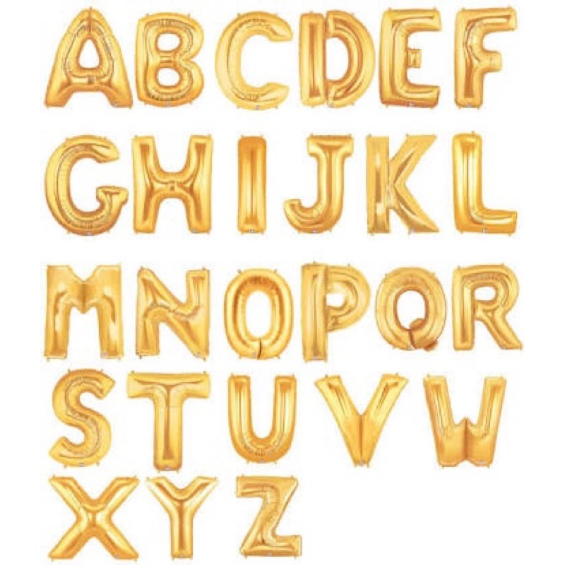 16 INCHES ALPHABET FOIL LETTER BALLOONS GOLD A-T | Shopee Philippines