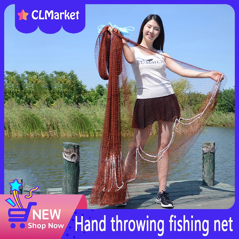 Durable fishing net Hand-thrown Fishing net Easy to throw Fishing net ...