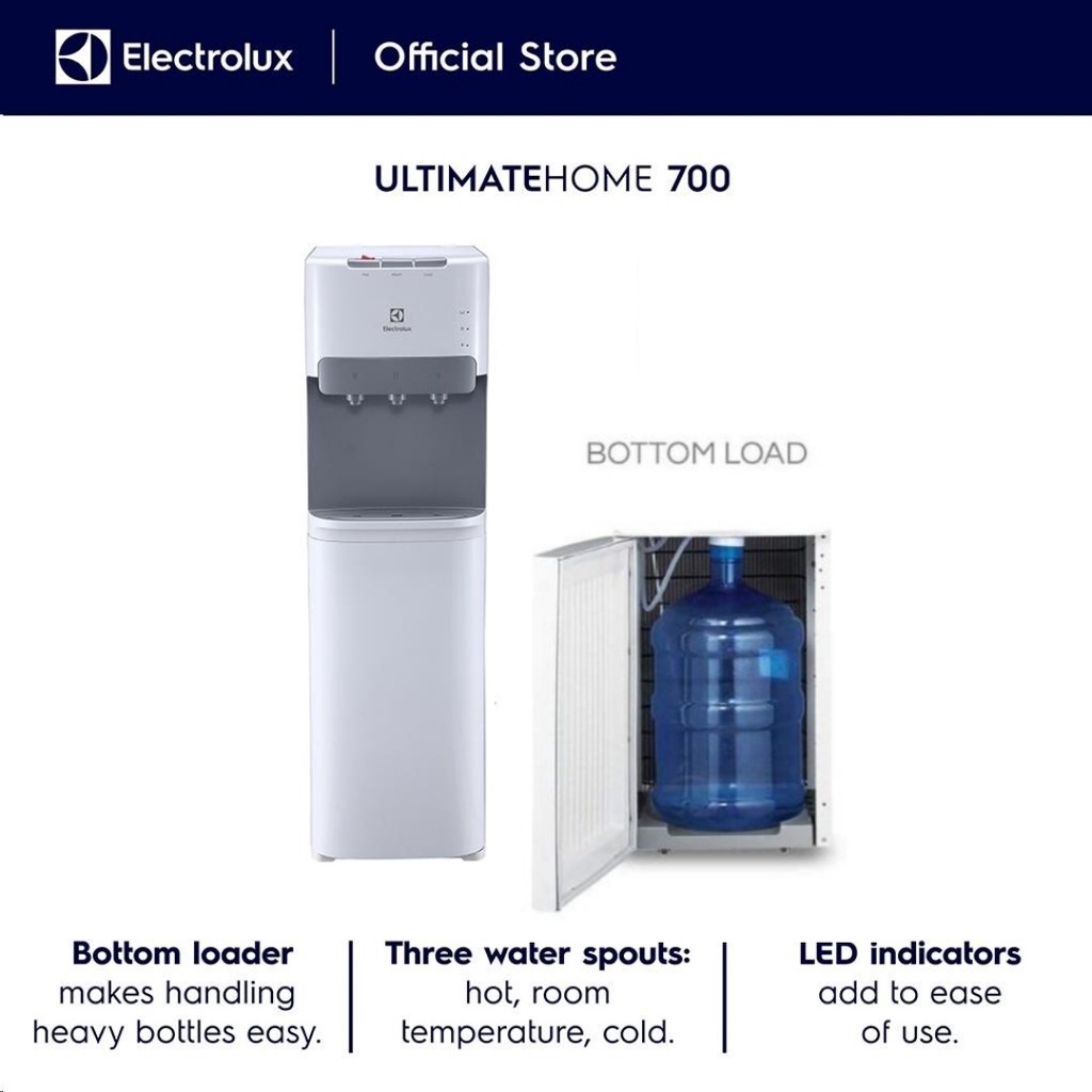 Electrolux EQAXF01BXWP 16.36kg White Bottom Load Water Dispenser ...