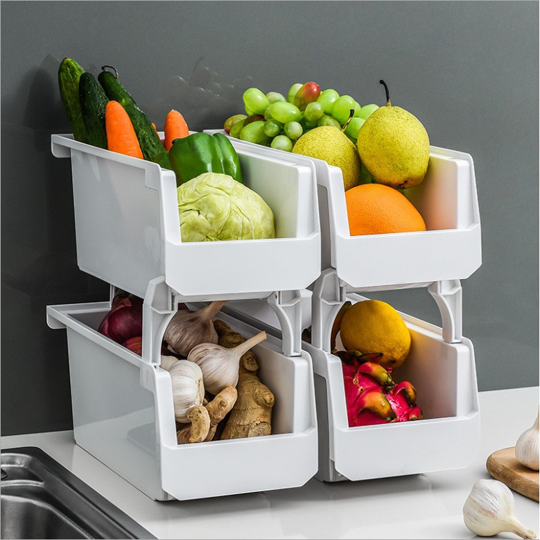 Stackable Container Storage Box Rack Component Shelves PE Vegetable ...