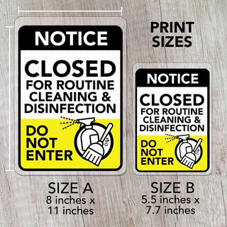 Area Closed Off/ Closed for Cleaning Sign | Laminated Signage | Sign ...