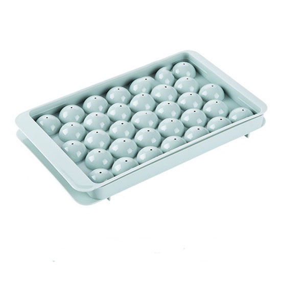 Zeus 33 Compartment Round Ice Cube Shaper with Square Lid DIY Freeze ...