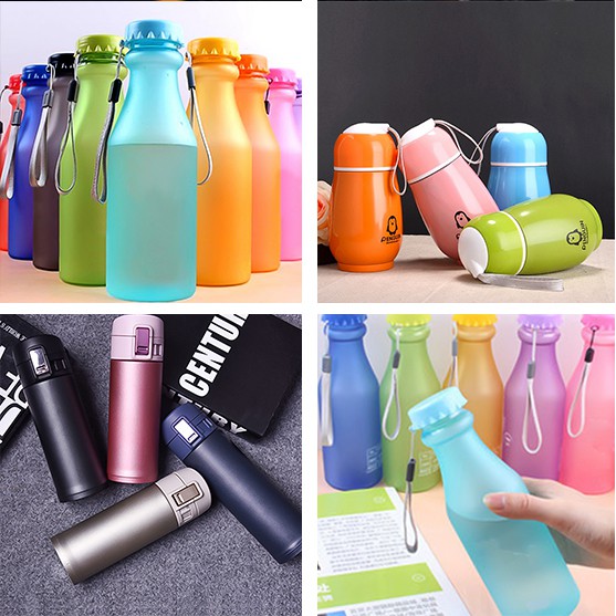 Ready Gemful Large Water Bottle 1000ml with Straw Time Marker Tritan BPA Free Water Bottle Botol ...
