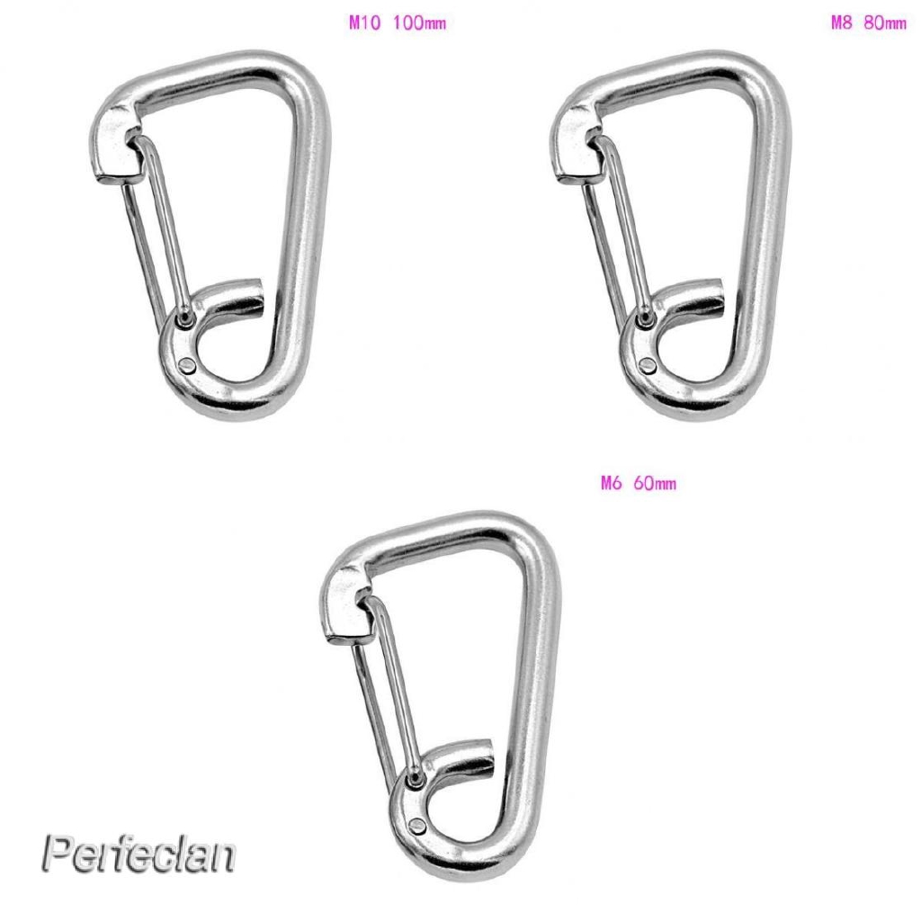 304 Stainless Steel Spring Clip Hook Carabiner 6cm 8cm 10cm | Shopee ...