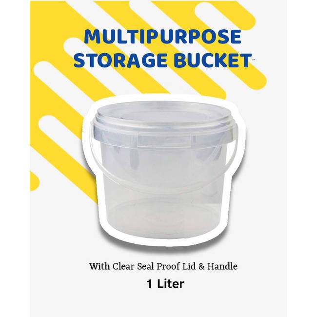 1 Liter Clear Bucket Multipurpose Storage, Food keeper, packaging ...