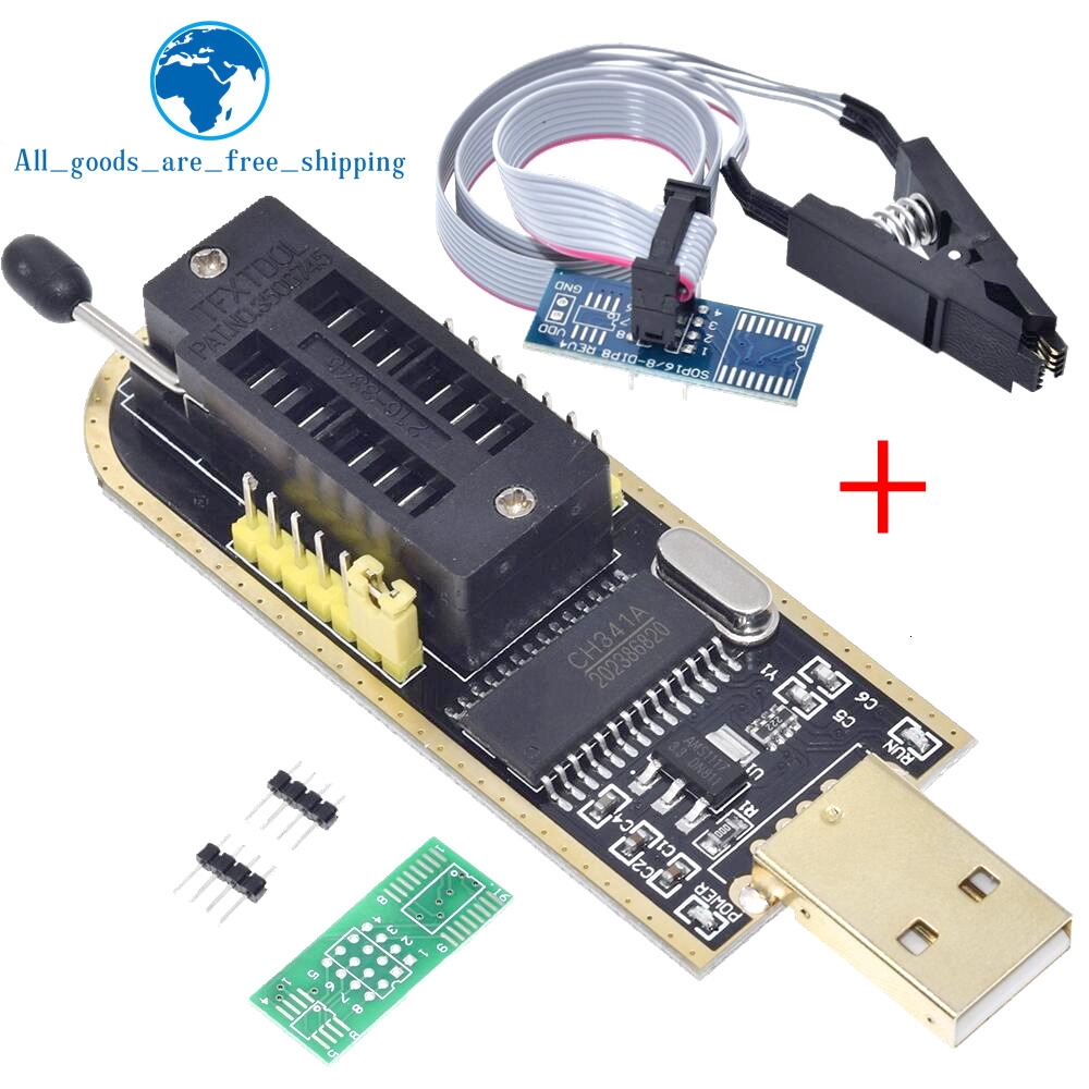 CH341A 24 25 Series EEPROM Flash BIOS USB Programmer Module + SOIC8 ...