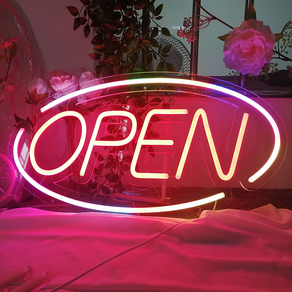 OPEND Dynamic Neon, RGB Neon USB, 19.6X9 Inch Restaurant Shop Symphony ...