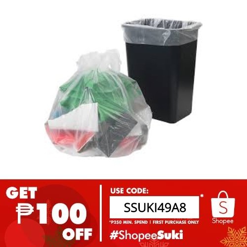 100 Pieces Small, Clear Garbage Bag Trash Bag (18” x 18”) | Shopee ...