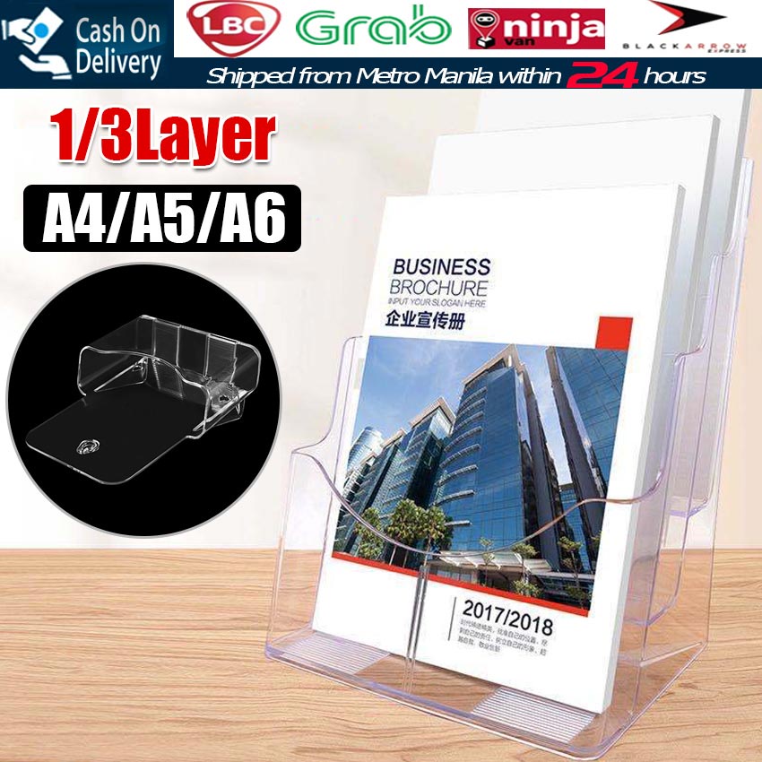 Acrylic A4/A5/A6 File Display Clear Storage Box Office Pamphlet Book ...