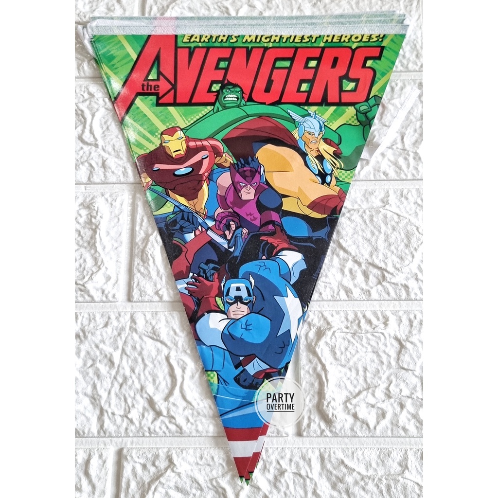 Avengers Character Super Heroes Triangle Banderitas Flag Banner ...