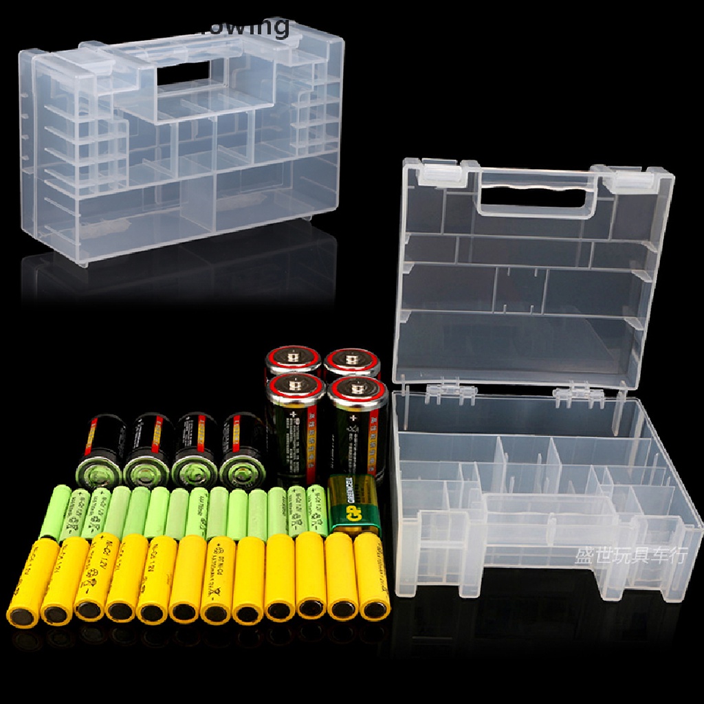 FLOWING Plastic Battery Box Storage Case Holder Organizer for AA AAA C ...