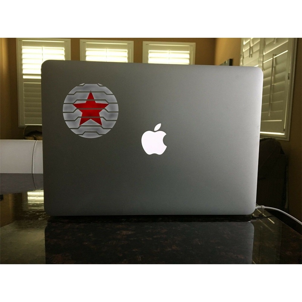 Winter Soldier Shoulder Metal Arm Star Logo Bucky vinyl decal Captain ...