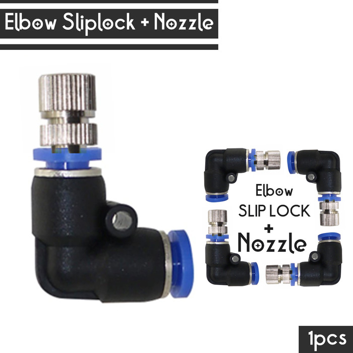 Elbow Slip lock + Nozzle Misting Metal Free To Choose Size | Shopee ...