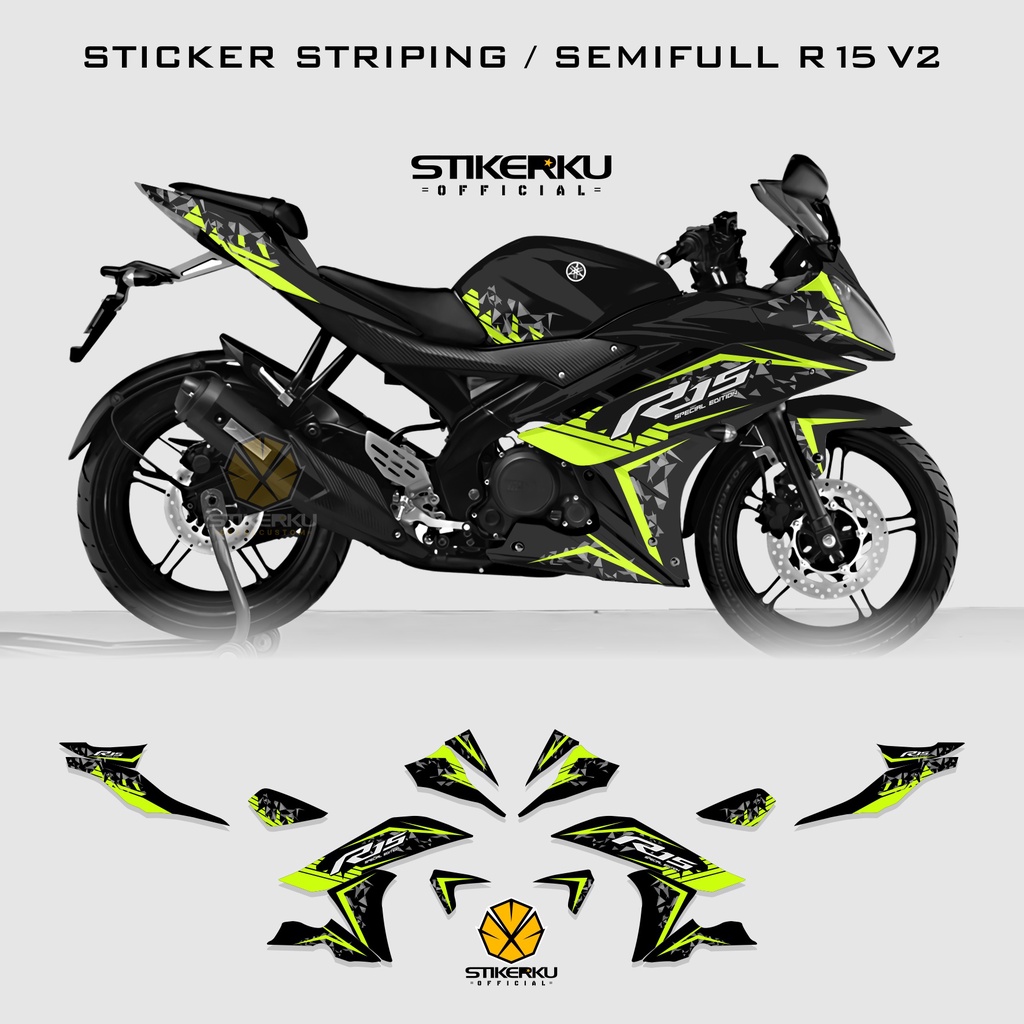 Striping YAMAHA R15 V2 / STOCK DECAL / STICKER / SEMI FULL / STICKERS ...