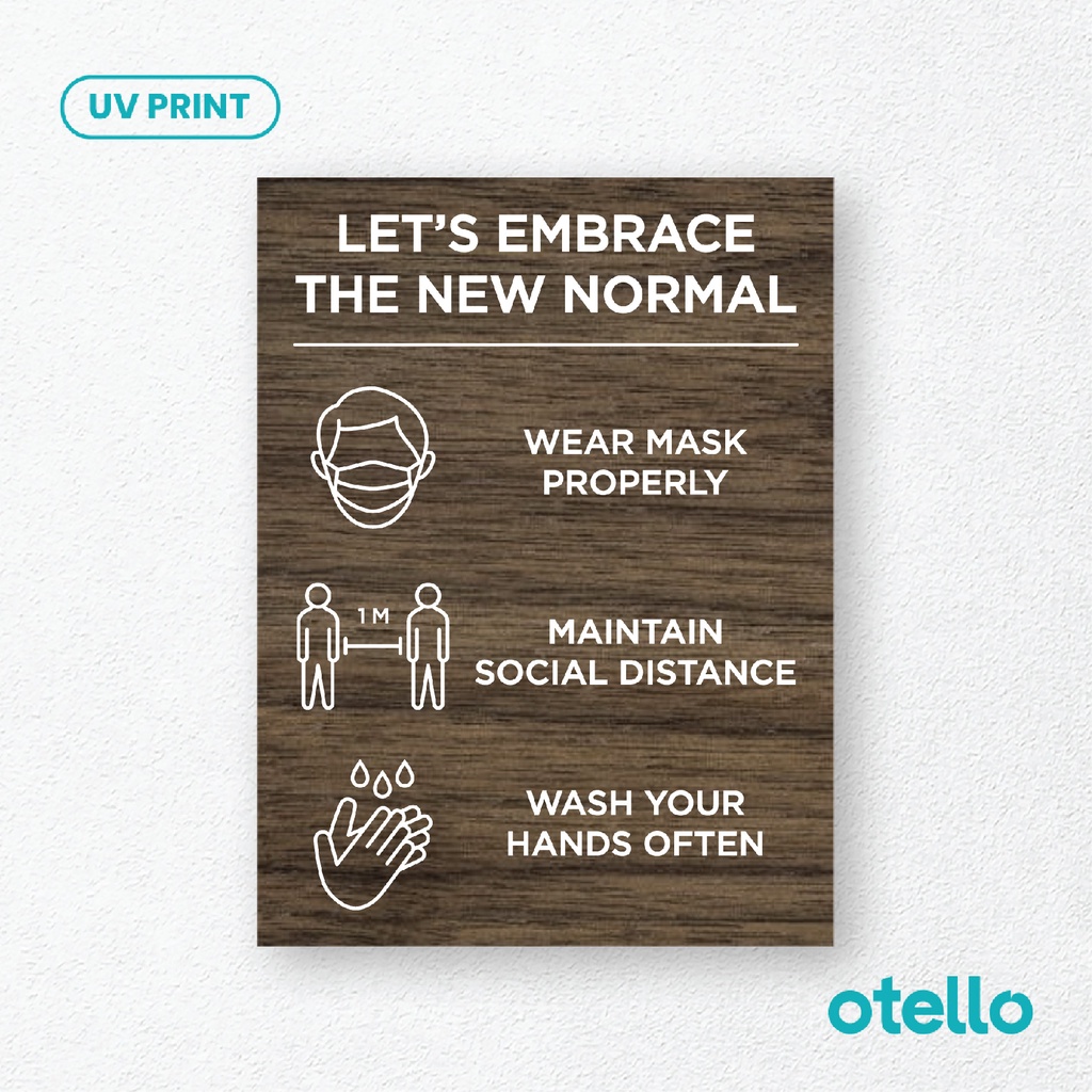 KAYU Otello - Let's Embrace New Normal Health Protocol Wooden Print ...