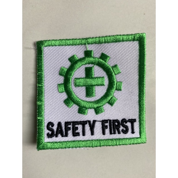 Embroidery logo safety first Size 6x6 cm | Shopee Philippines