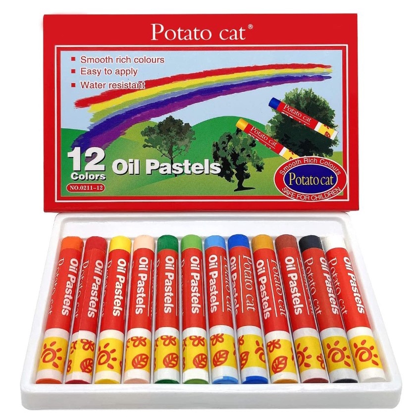 12/24 colors Oil Pastels Set for Preschool Kids Children, Nontoxic Soft ...