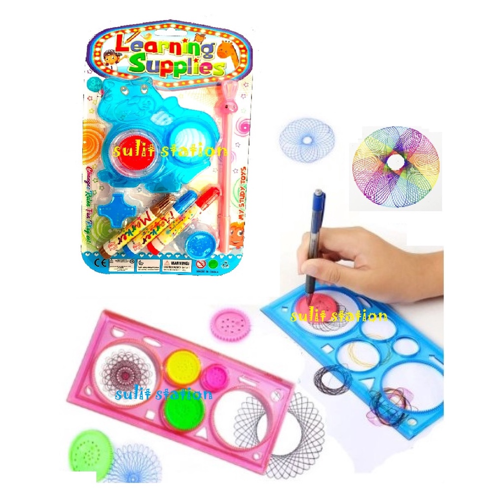 SPIROGRAPH GEOMETRIC ABSTRACT PATTERN RULER GUIDE DRAFTING ARTS CRAFT ...