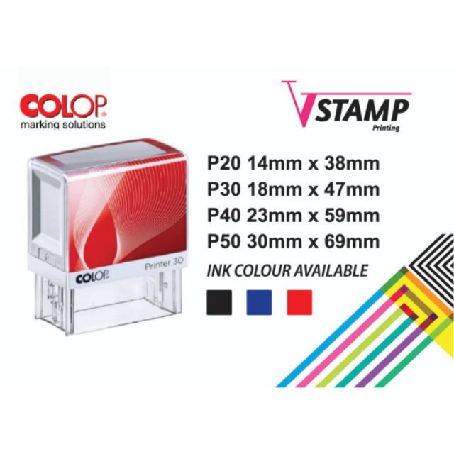 Colop Printer Self Inking Company Stamp (P20-P30-P40-P50-P60) with Customise | Shopee Philippines