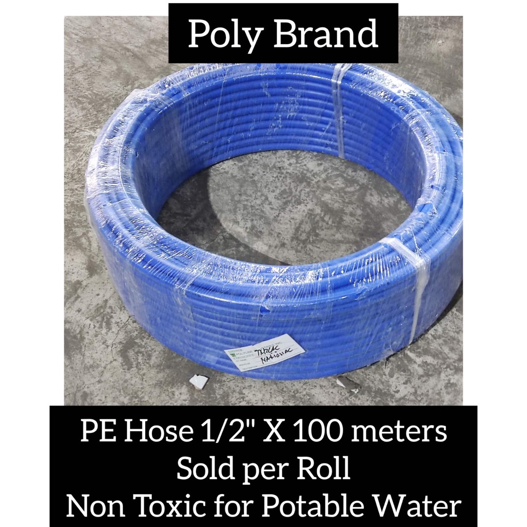 Hose HDPE Pipes Heavy Duty Poly Pipe Sold per Roll 1/2" x 100 meters PE ...
