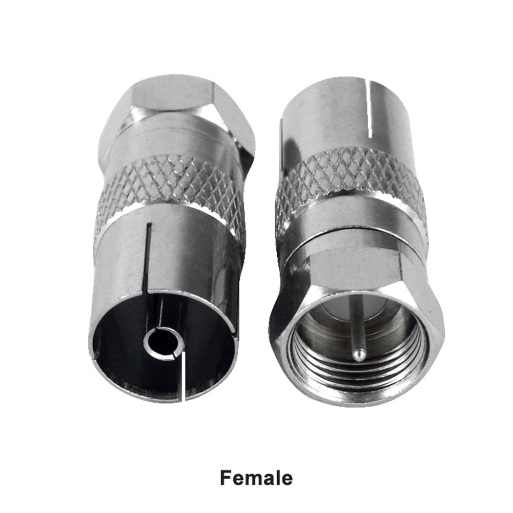 F Type Male Plug to Coax RF Aerial Plug 1x Male & 1x Female Adapter ...